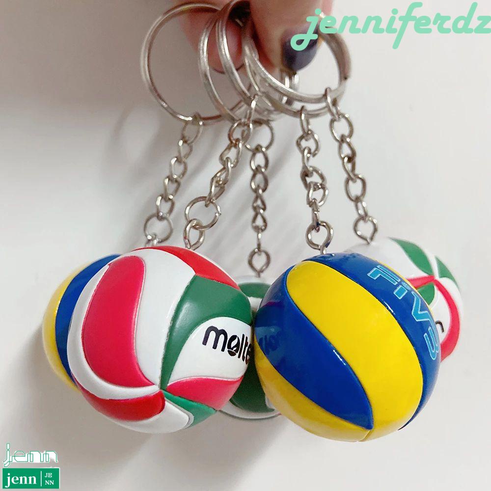 JENNIFERDZ Fashion Volleyball Keychain Sport Key Chain PVC Leather ...