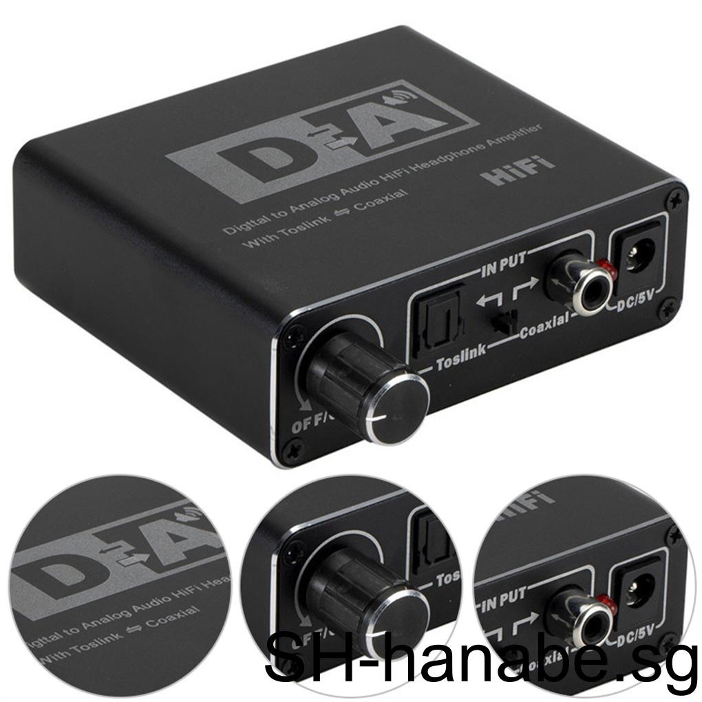 Digital to Analog Converter DAC USB Optical Cable L/R Audio AUX Speaker ...