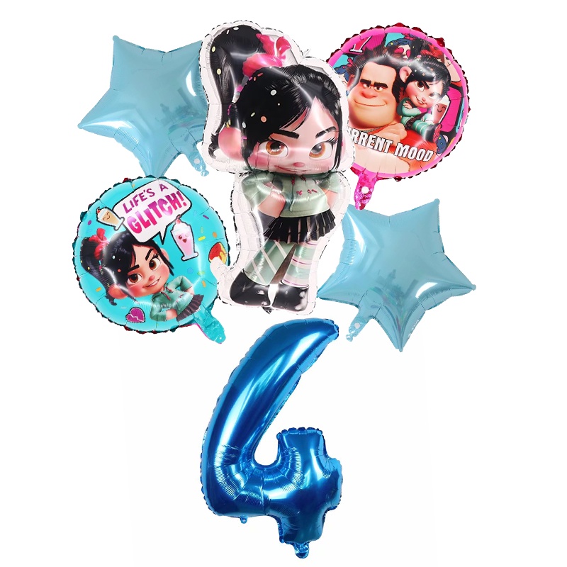 1set Disney Wreck-It Ralph Party Balloons Vanellope Balloons 32" Number ...