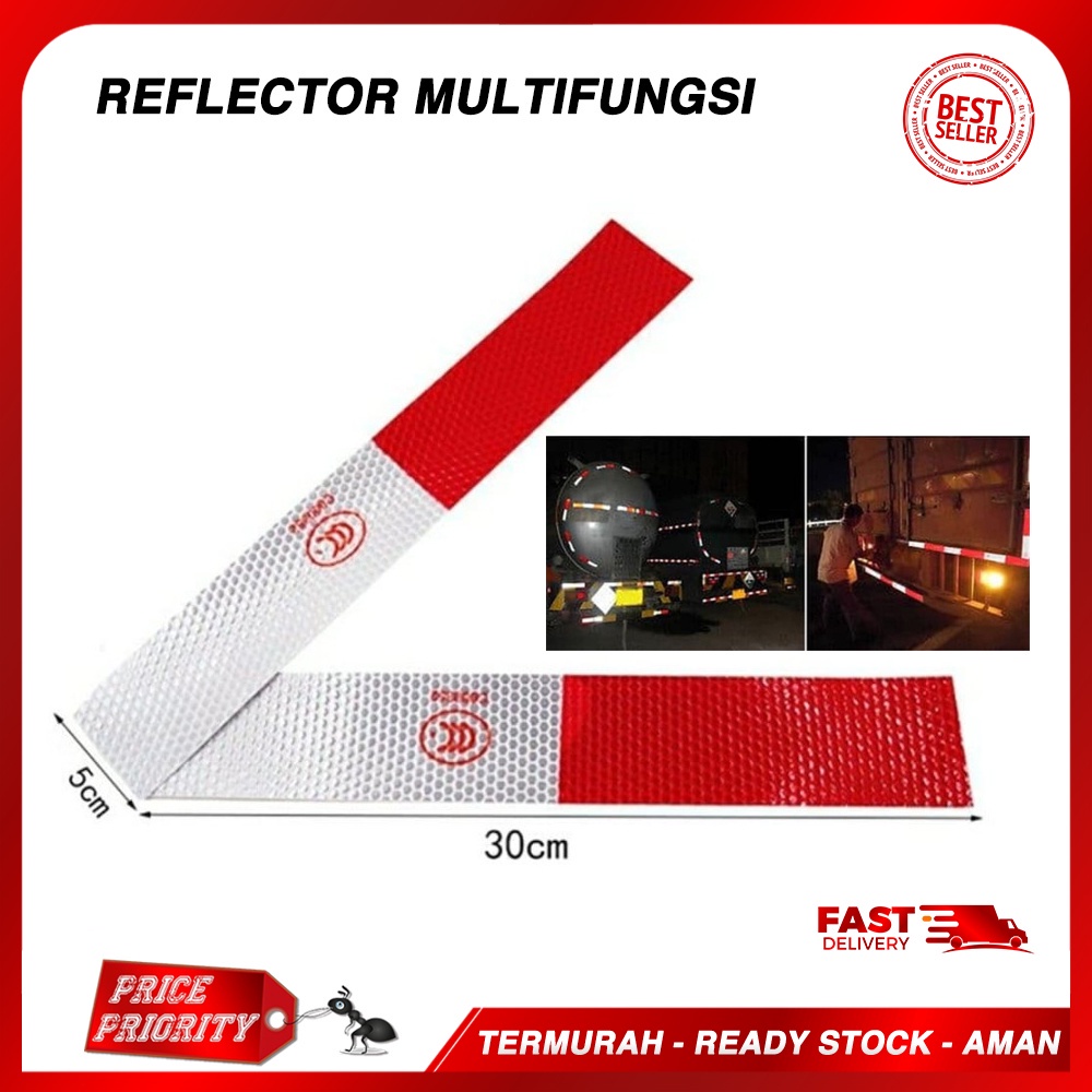 MERAH CAHAYA Red Reflector Warning Sign Sticker Reflector Sticker ...