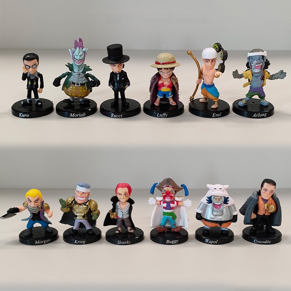 12Pcs/Set Anime ONE PIECE Action Figures Luffy Zoro Buggy Crocodile ...