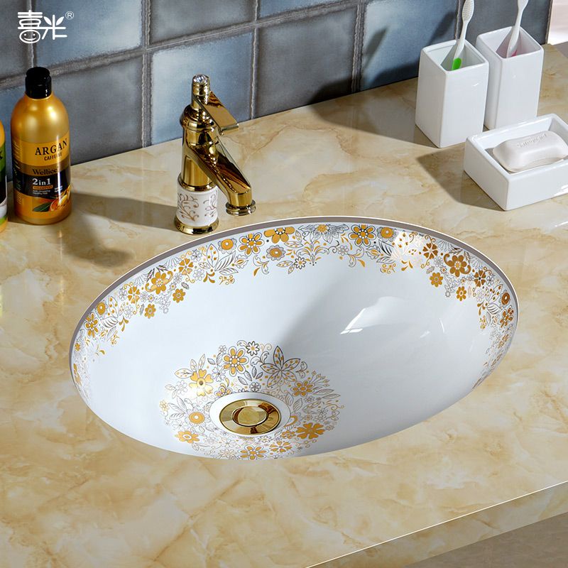 Wash Basin ceramic table basin embedded stone basin Oval wash basin ...