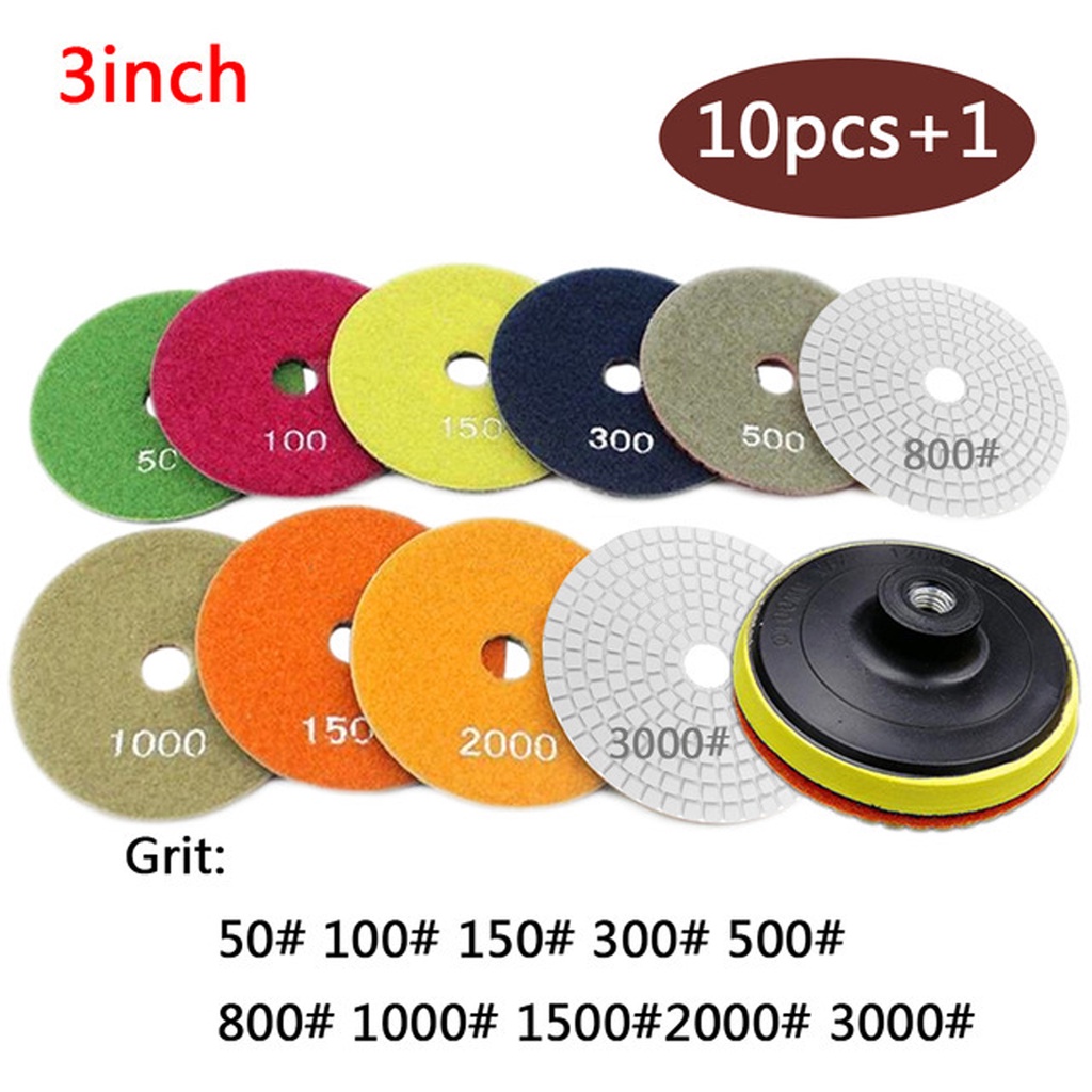 [Etekaxa] 10x Granite Stone Polish Pad Marble Concrete Grinding Disc ...