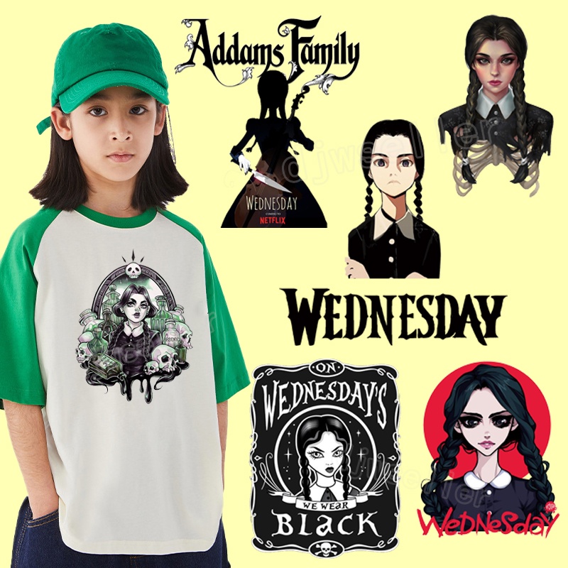 Wednesday Addams Heat Transfer Stickers Girl Clothes DIY Decoration ...