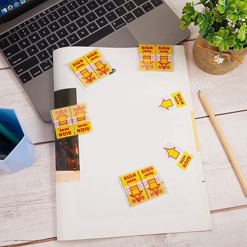 300 Piece Sign Here Stickers Sign Here Flags with Dispenser Arrows Flag ...
