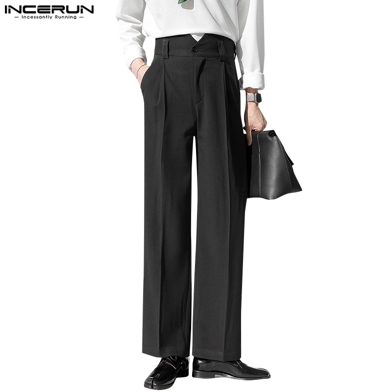 INCERUN Men's Fashionable Loose Draping Legs Long Floor Dragging Pants ...