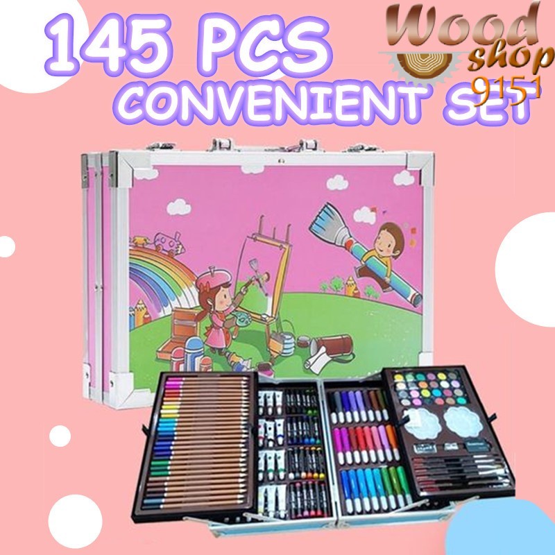 145pcs Art set Aluminum Case Painting Pen Painting Tools Stationery Set ...