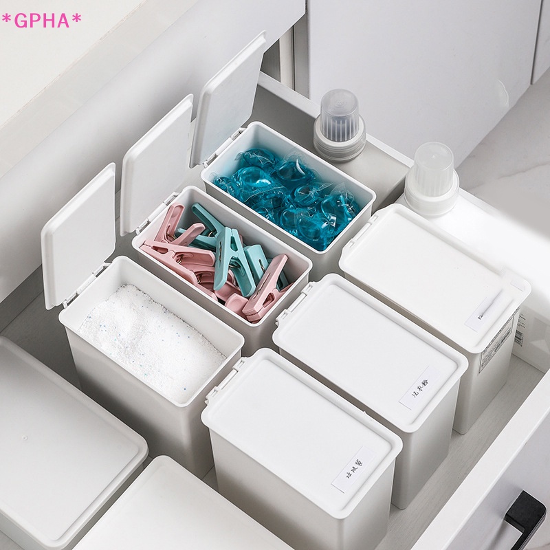 [utilizojmS] White Laundry Room Storage Box Scent Booster Laundry Beads ...
