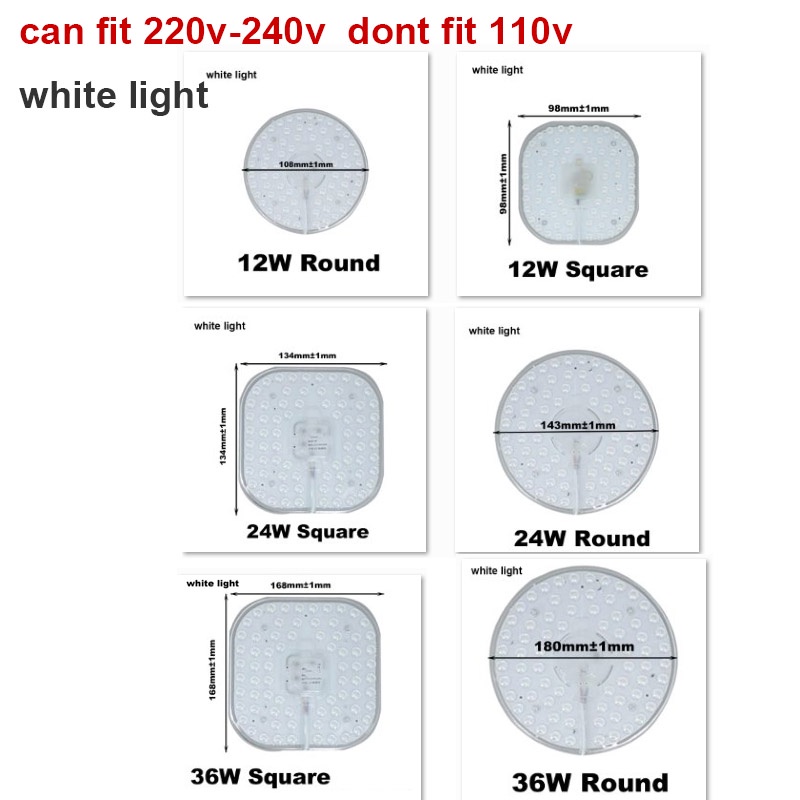 36W 24W 12W LED Ring PANEL Circle white Light source SMD2835 chips LED ...