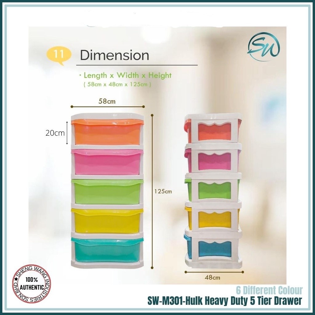 Modern 5 Tier Transparent & Mix Color Plastic Drawer Cabinet Plastic ...