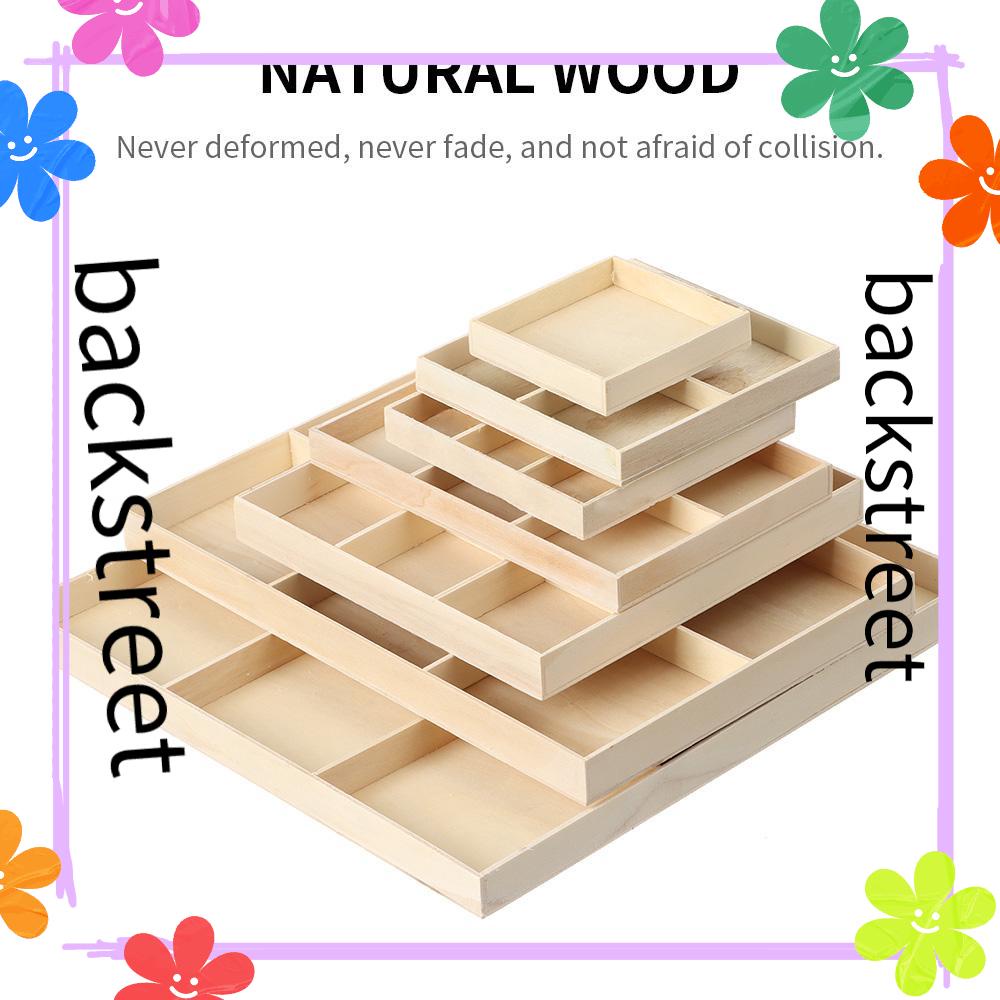 BACKSTREET Storage Wooden Box Multi Grid Jewelry Display Pallet Divided ...