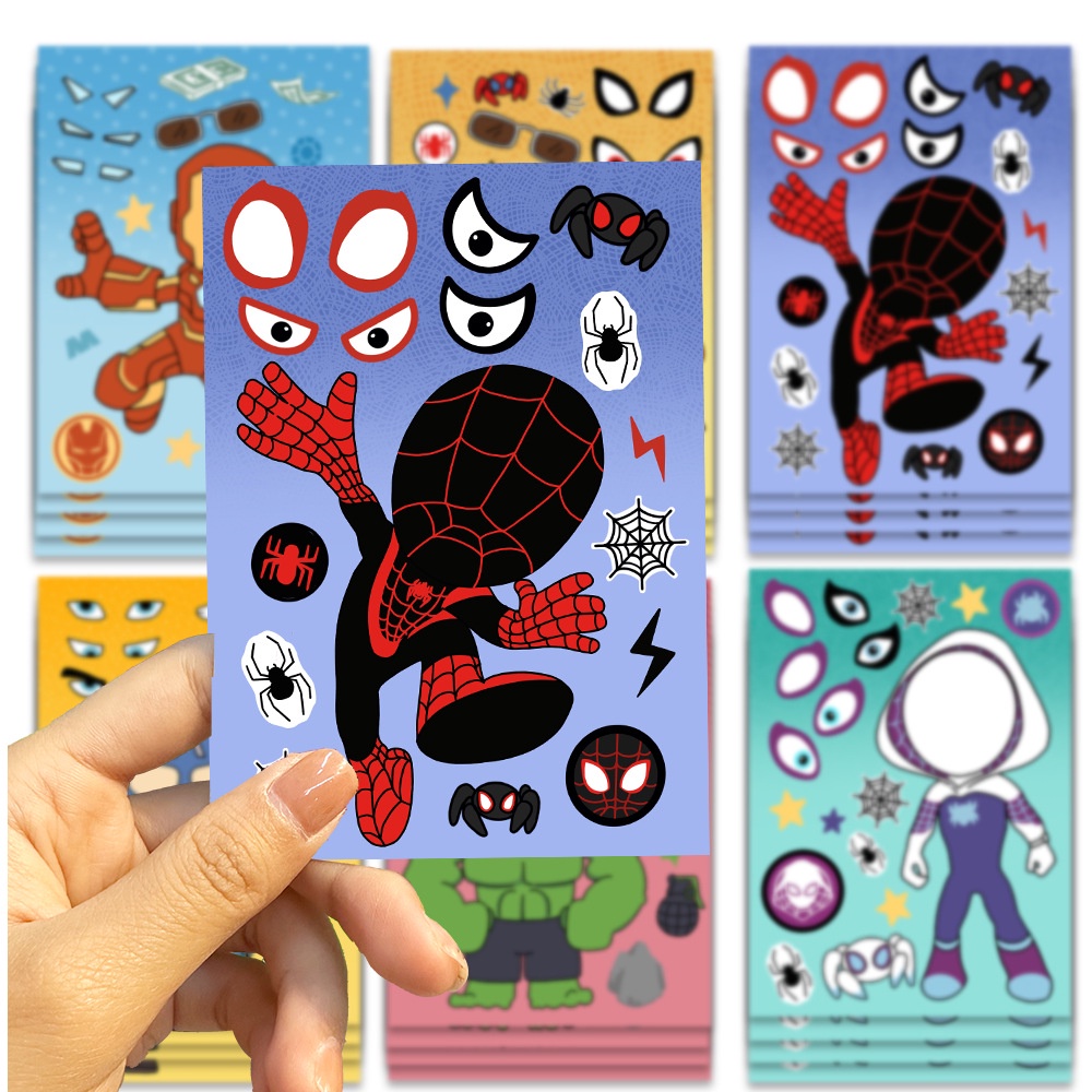 8 Sheets Marvel Superhero Iron Man Captain America Spider-Man Make A ...