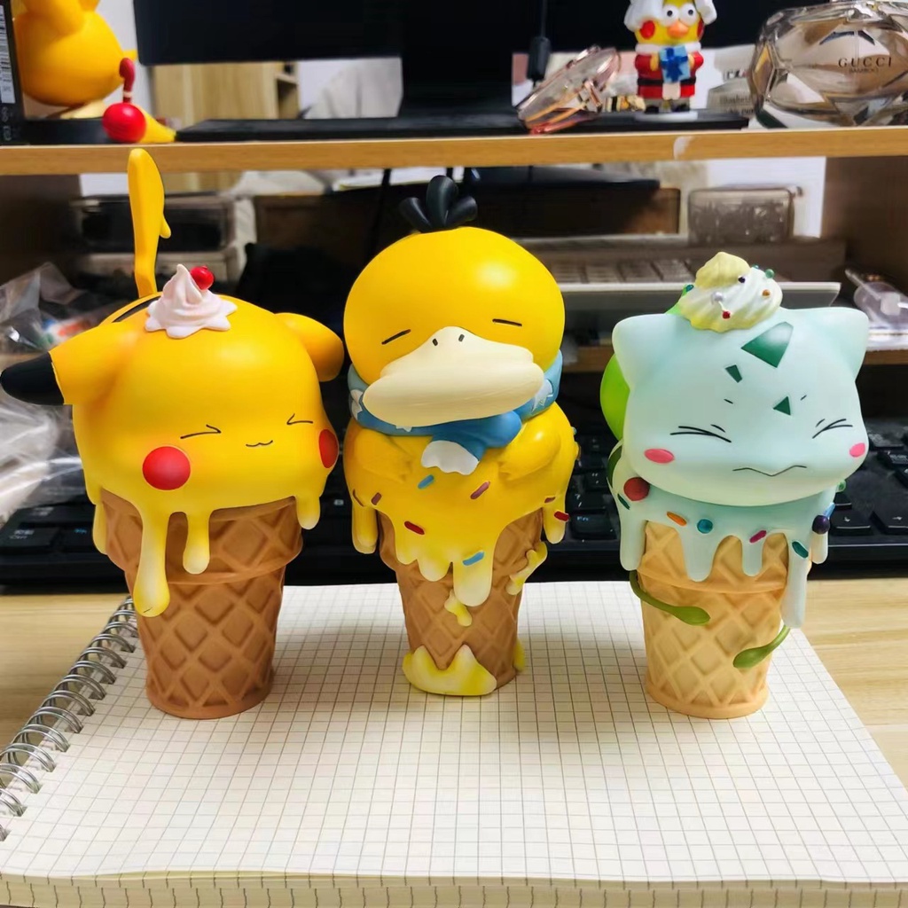 New Pokemon Pikachu Slowpoke Gengar Ice Cream Series Action Figures ...