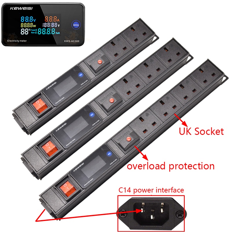 Pdu Power Distribution Unit 2 12 Ways Uk Extension Socket Surge Protection Power Strip With