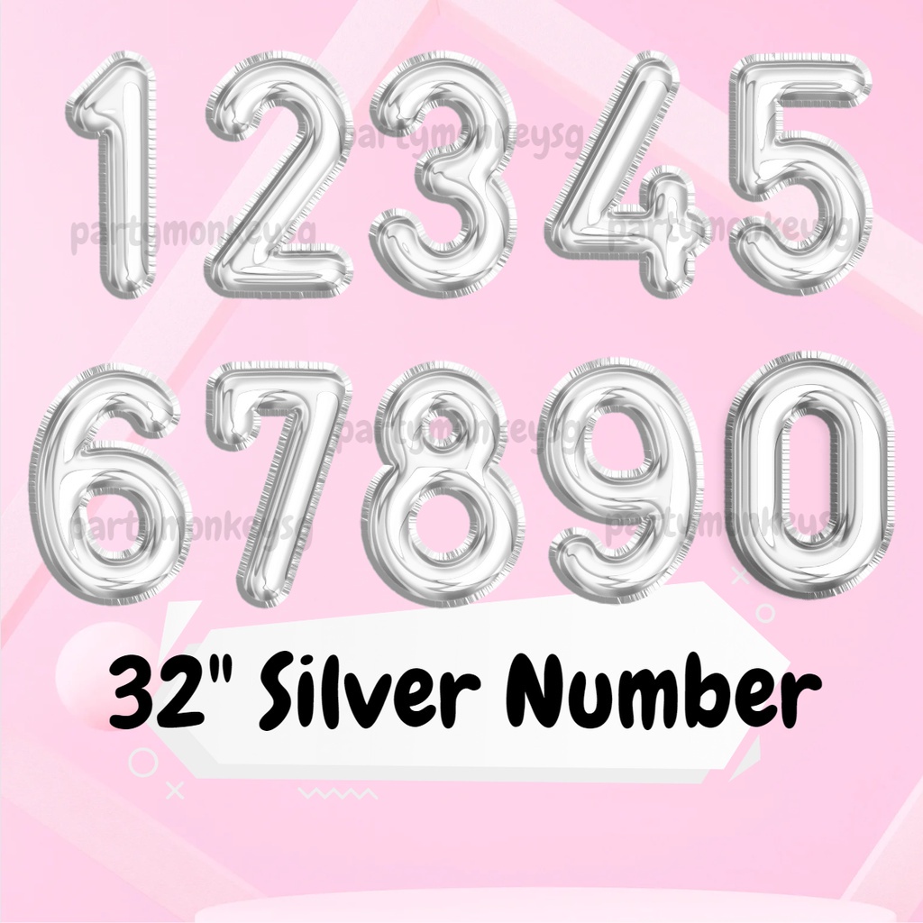 [SG Instock] No Helium 32 Inch Big Number Balloon Birthday Party ...