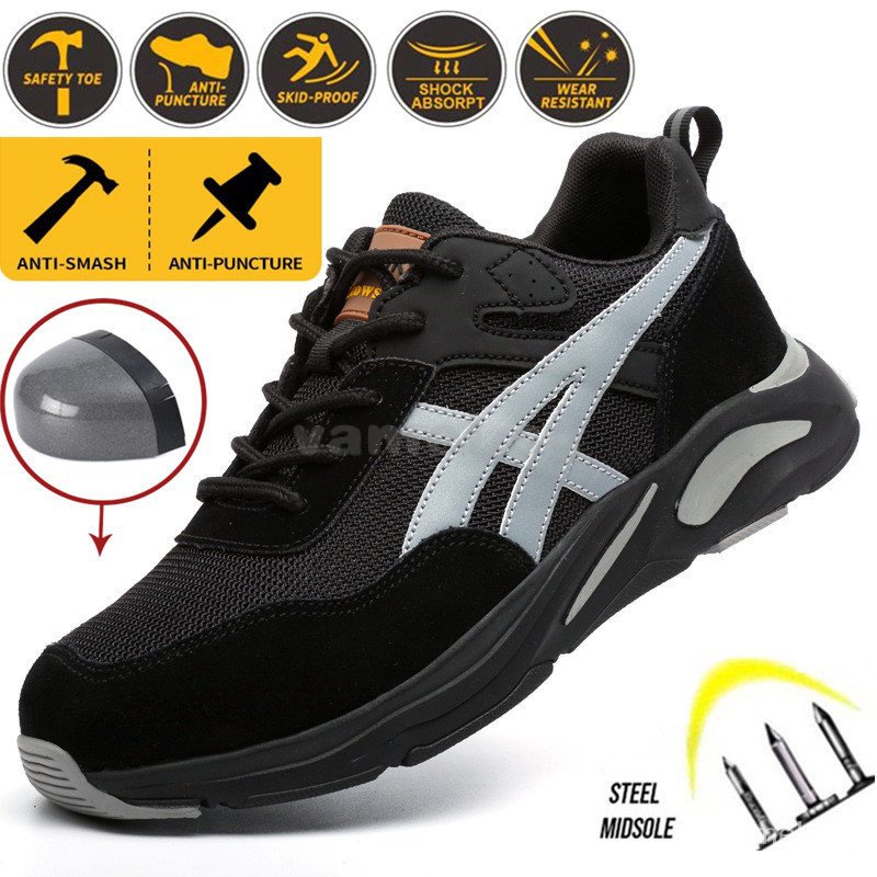 Increase size 36-46 ultra-light safety shoes anti-smashing steel head ...