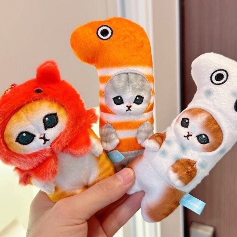 Japanese Mofusand Octopus Shark Cat Plush Toy Cute Keychain Bag Pendant ...
