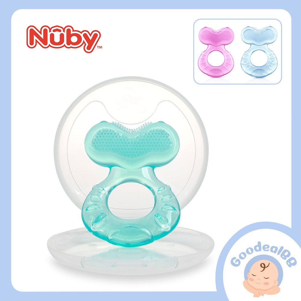 Nuby Silicone Teethe-eez Teether with Bristles, Includes Hygienic Case ...