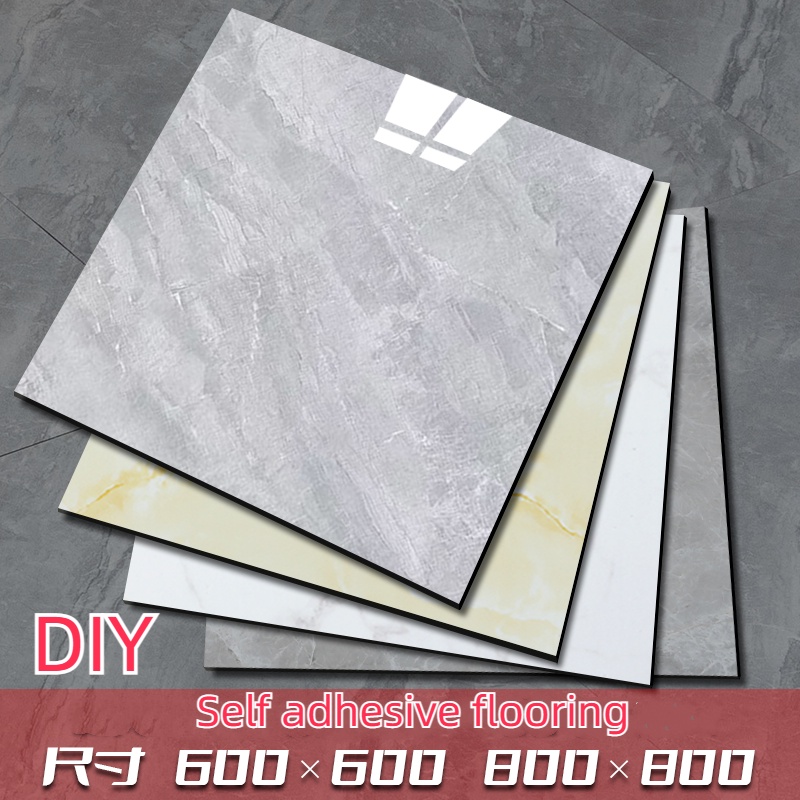 【60*60cm】Imitation marble patterned ceramic tile floor stickers, PVC ...