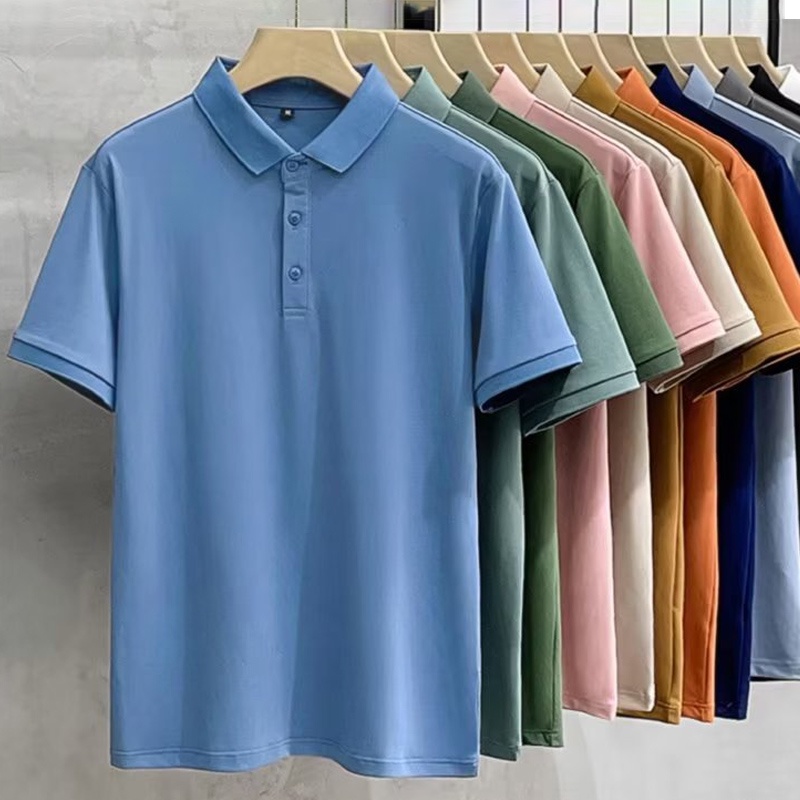 Plain Polo Shirt For Man Comfy Cotton Polo Shirt for Men Lapel Collar ...