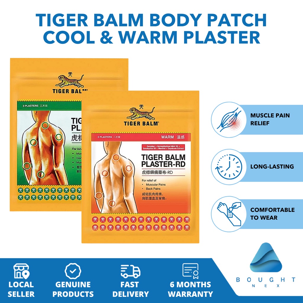 Tiger Balm Plaster - Medicated, Soothing, Cool & Warm Relief | Shopee ...
