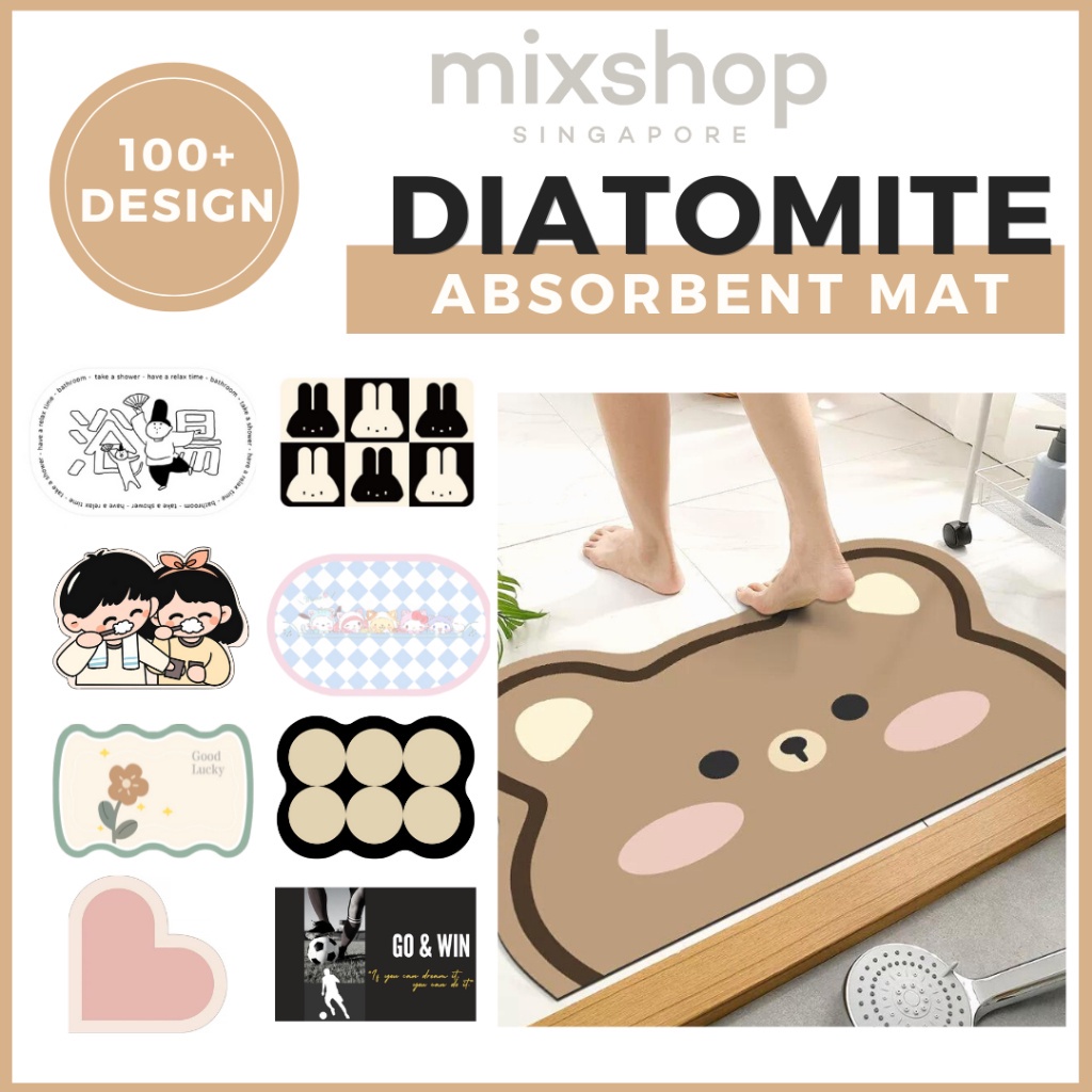 mixshop Diatomite Absorbent Floor Shower Mat Anti Slip, Quick-Drying ...