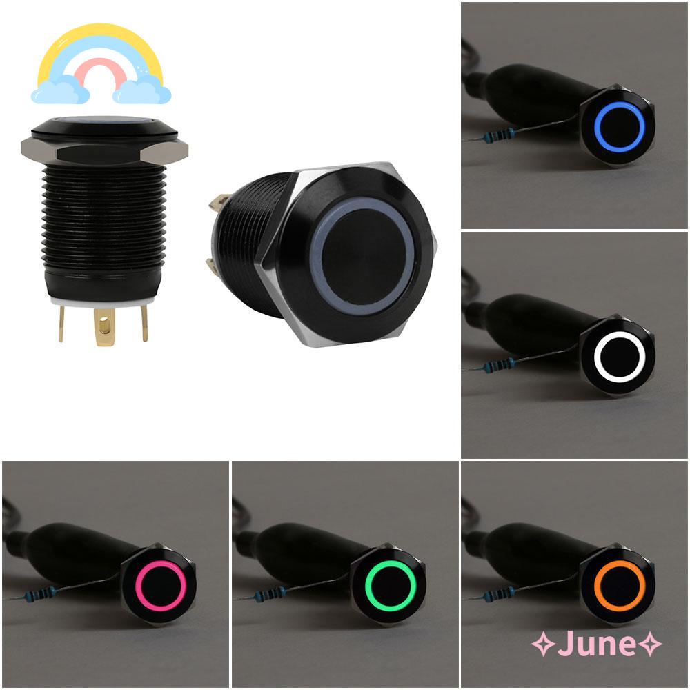 JUNE 12mm Push Button Gadget 12V 4Pin Black Momentary Switch | Shopee ...