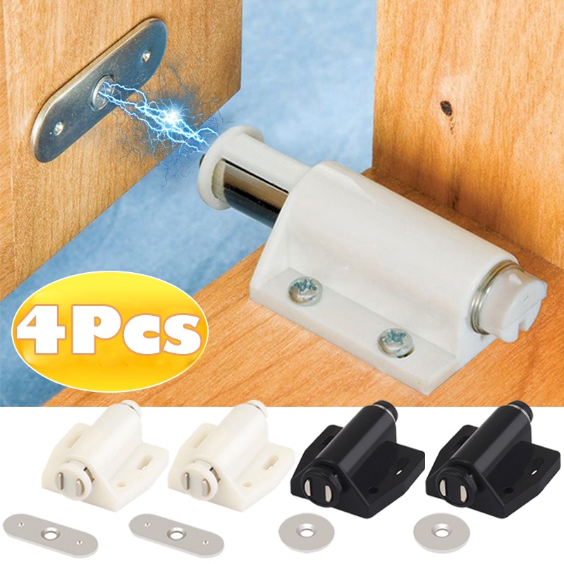 4Pcs Touch Door Stopper Wardrobe Cabinet Rebounder / Black Single ...