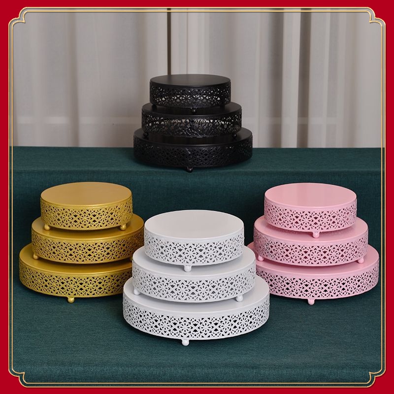 Creative gold hollow cake stand wedding props dessert table decoration ...