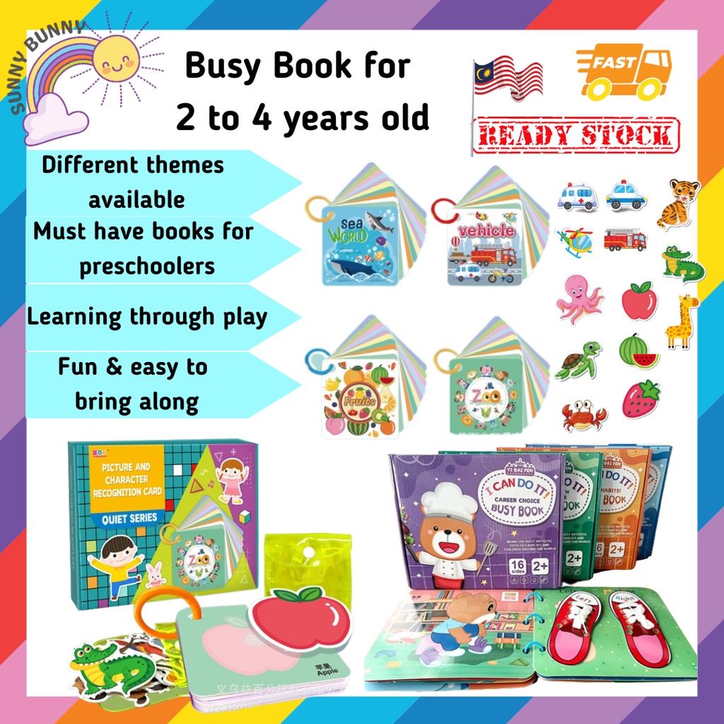 Kids Busy Book for 2 3 4 years old Quiet Book Autism teaching aid ...