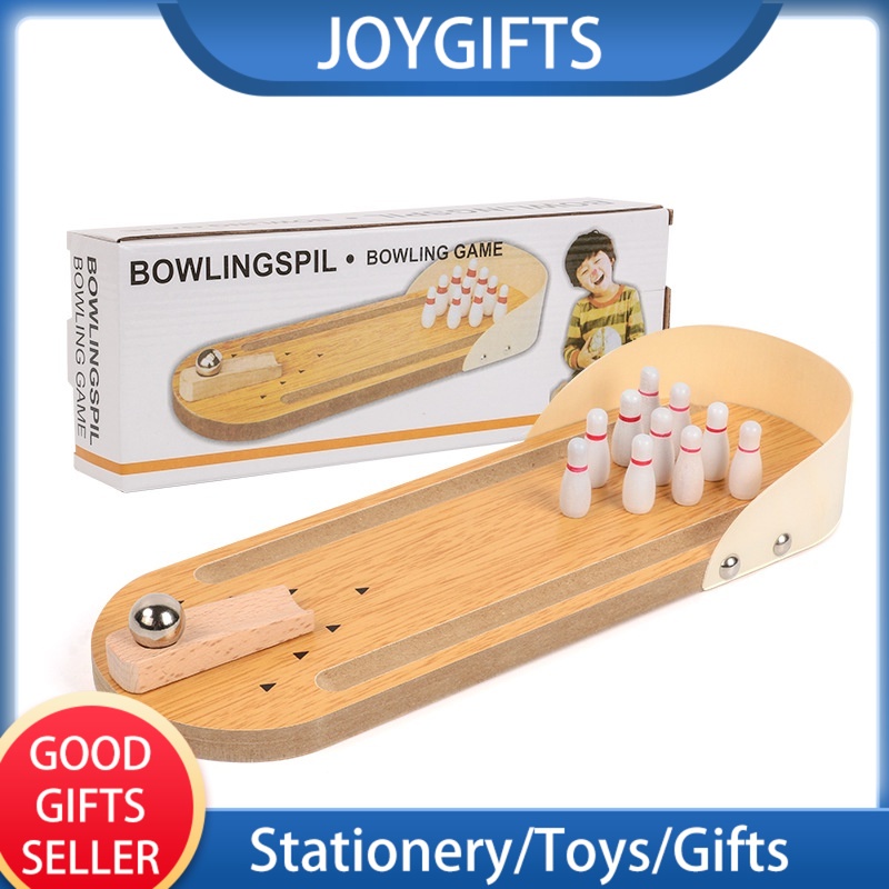 Mini Bowling Set Wooden Tabletop Bowling Game Desk Toys | Shopee Singapore