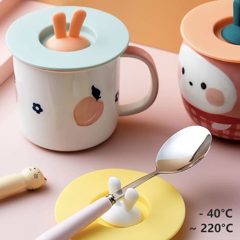 SG STOCKS Wholesale Cup Lid Mug Cover Rabbit Ear Deer Horn Round Cover ...