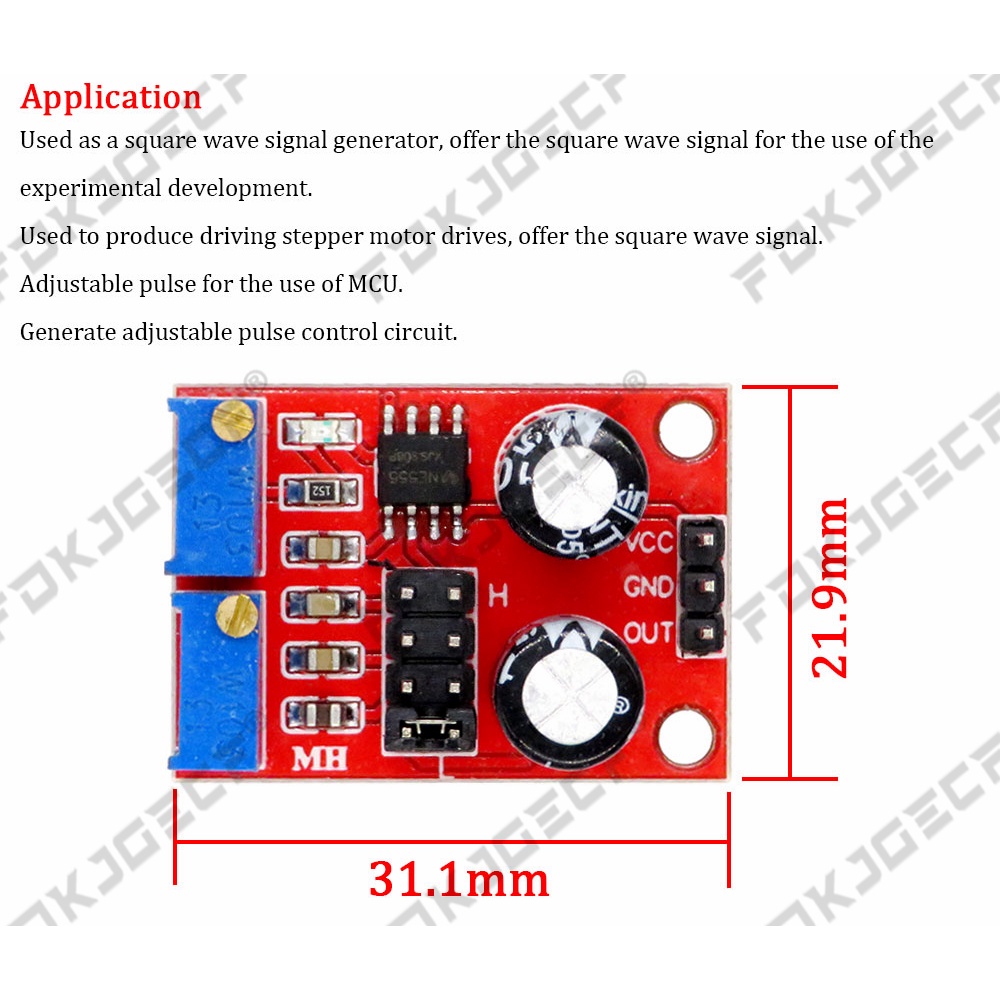 NE555 Pulse Frequency Duty Cycle Adjustable Module Square Wave 5V-12V ...