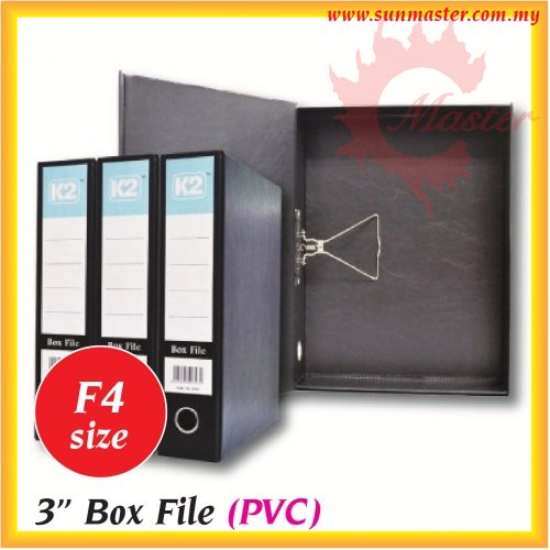 Box File F4 3inch | Hard Cover PVC | Box File with Clip | Arch Box File ...