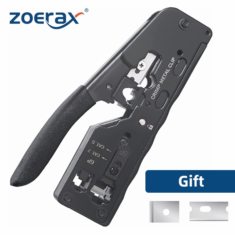 ZoeRax All-in-One Pass Through Crimper for RJ45 RJ12 RJ11 Standard and ...