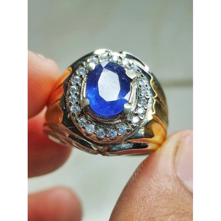 Sri Lankan blue sapphire Gem ring Combination ring With memo | Shopee ...