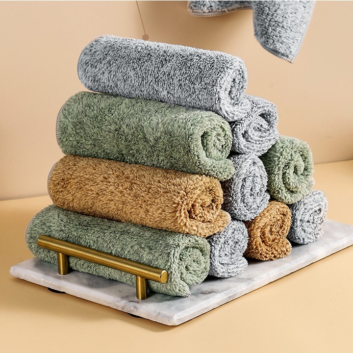 3 Pcs Bamboo Charcoal Rag Kitchen Super Absorbent Towels,Nonstick Oil ...