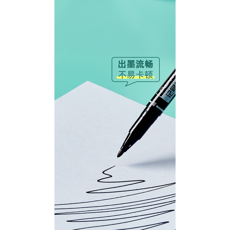 Waterproof Permanent Dual Tip 0.5/1.0 Mm Nib Black Blue Red Art Marker ...