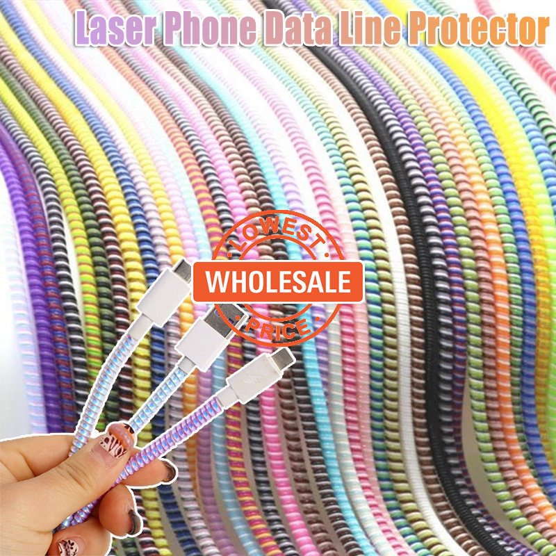 [ Wholesale ] Spiral Charger Cord Protector / Laser Phone Data Wire ...