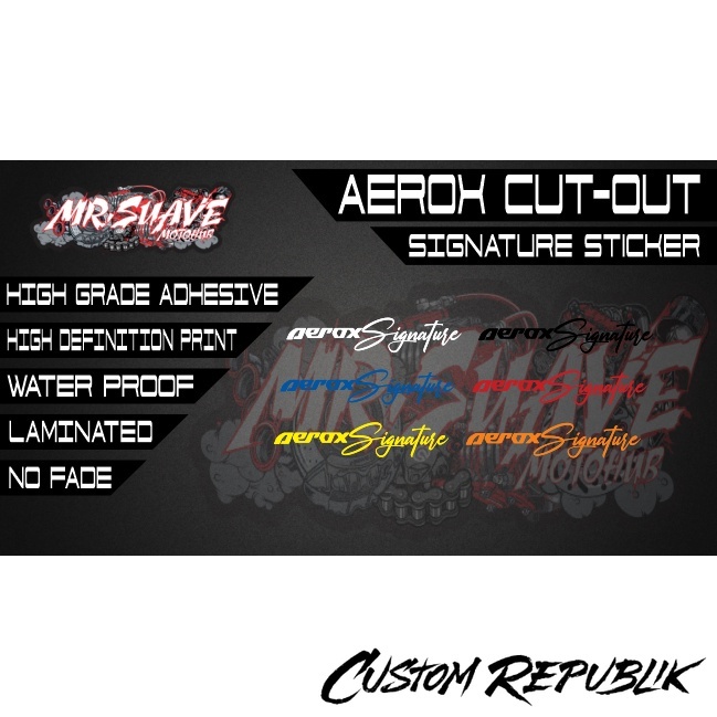 Aerox Cut-out Signature Sticker (9x1.5Inches) | Shopee Singapore