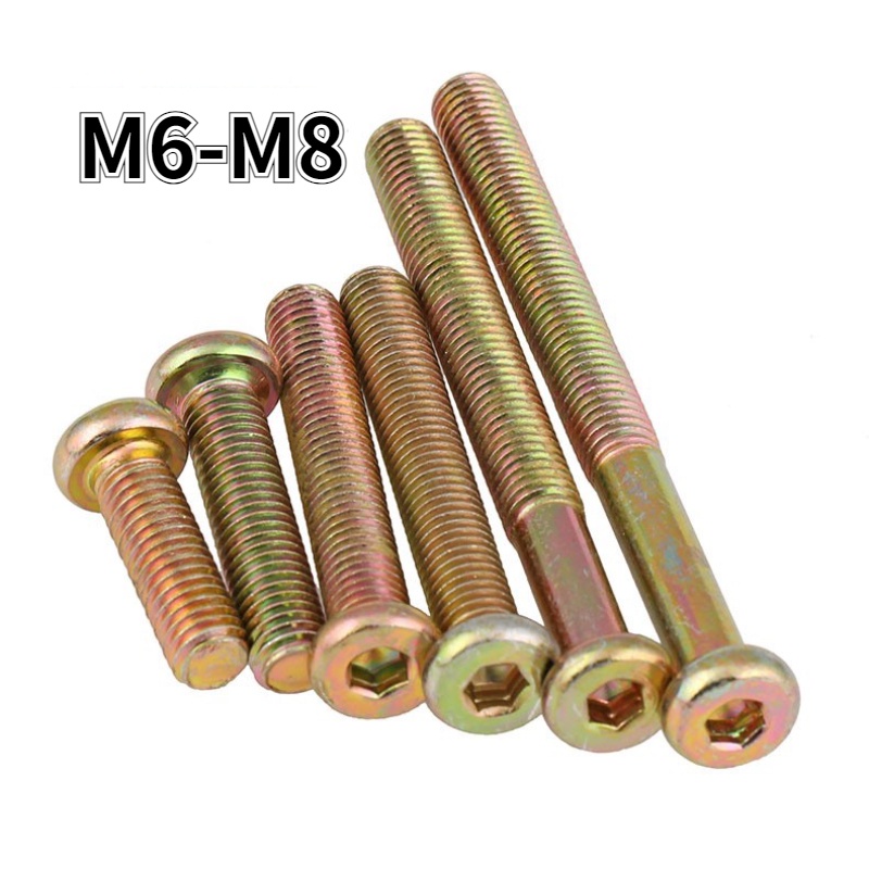 [XJK] Color Zinc Flat Round Head Hexagon Socket Screw Flat Head Bolt ...
