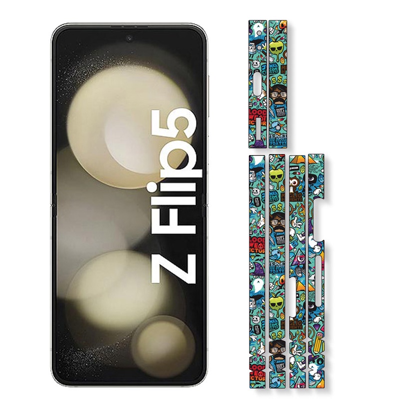 Cartoon Side Skin for Samsung Galaxy Z Flip 5 Phone Wrap Border Screen ...