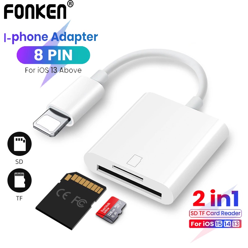 Fonken 3 In 1 SD TF Memory Card Reader Adapter for I-Phone 14 13 12 ...