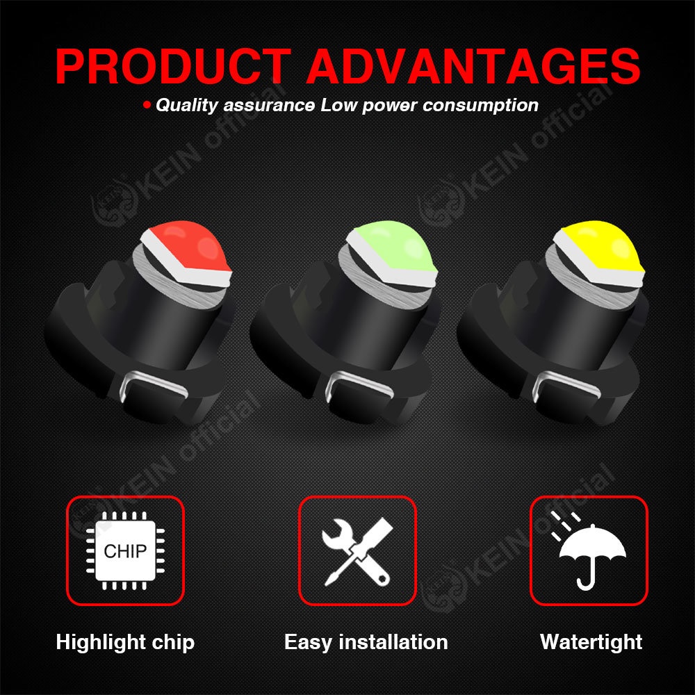 KEIN 5PCS 3030 with Lens Dashboard Led Light T3 T4.2 T4.7 LED Neo Wedge ...