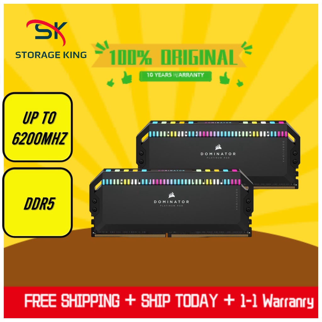 CORSAIR Dominator Platinum RGB 32GB (2x16GB) / 64GB (2x32GB) DDR5 DRAM 5200MHz / 5600MHz ...