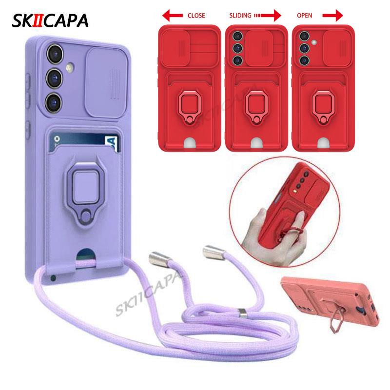 Crossbody Lanyard Slide Camera Lens Protection Phone Case For Samsung ...