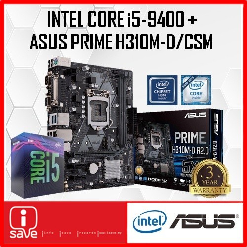 P.W.P. Intel Core i5 9400 Processor + ASUS Prime H310M-D Motherboard | Shopee Singapore