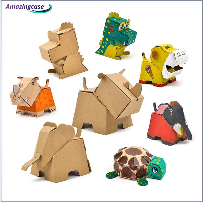 AMAZ Paper Kindergarten Diy Cardboard Folding Toys Car Airplane ...