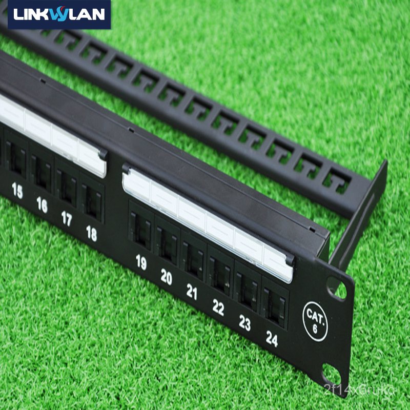 19" 24ports Cat.6 Patch Panel (Front Panel with Label Field RJ45 ...