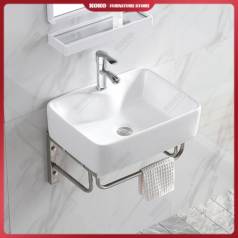 Ceramic washbasin wall-mounted bathroom small size washbasin cabinet ...